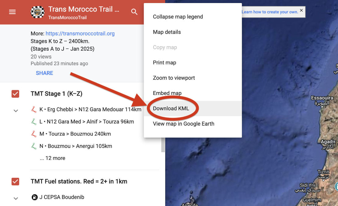 Route – Trans Morocco Trail